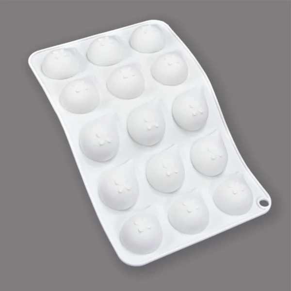 15-Cavity Water Drop Silicone Mold for Chocolates, Mousse & Ice Cubes ...