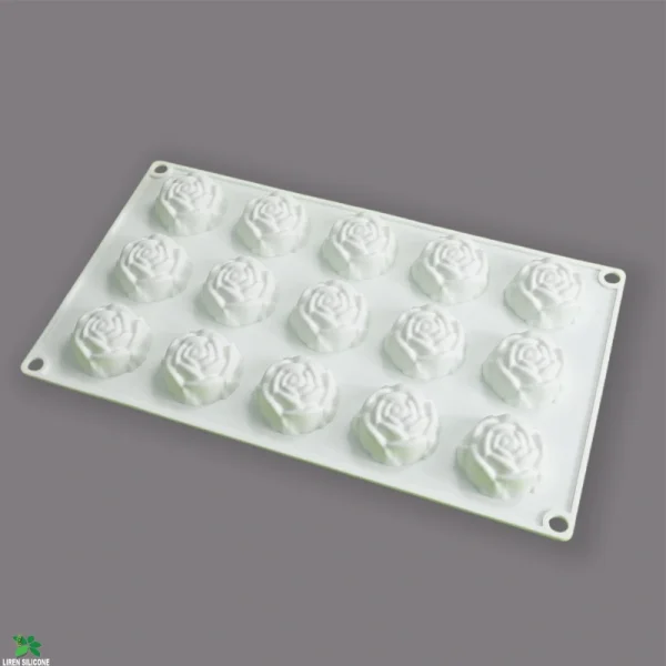 Wholesale Rose Flower Silicone Mold | 15-Cavity 3D Floral Design ...