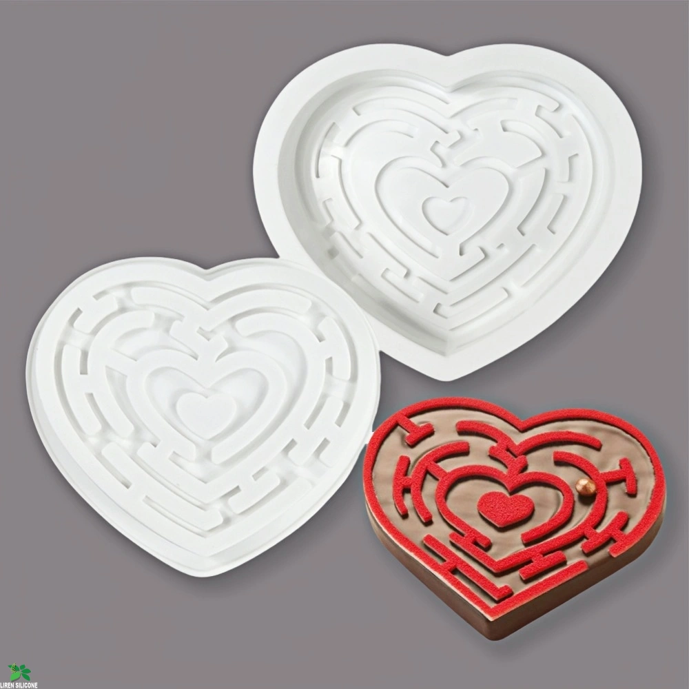 3D Maze Heart Silicone Mold for Valentine's Day Chocolates & Desserts ...